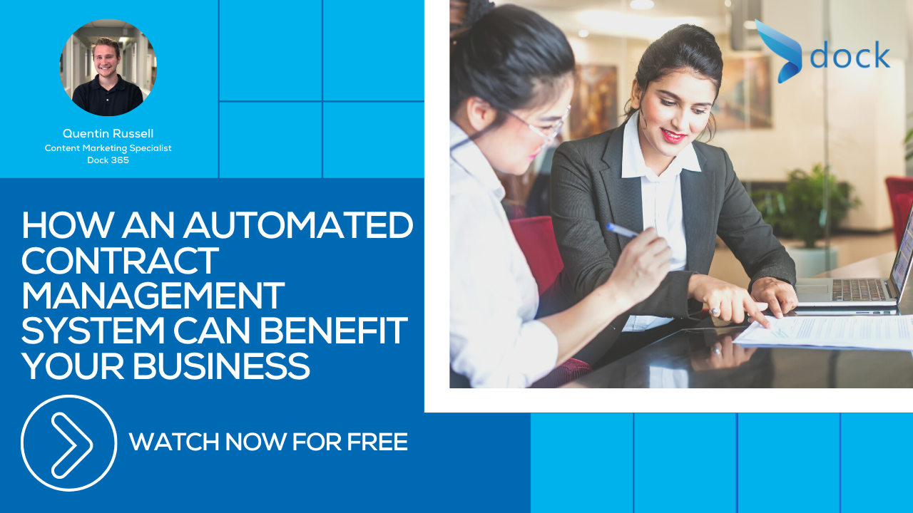 Free Webinar: Benefits of Automated Contract Management | Dock 365